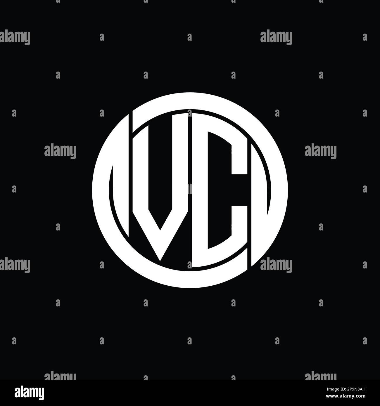 VC Logo monogram shield inside circle isolated shape vector images ...