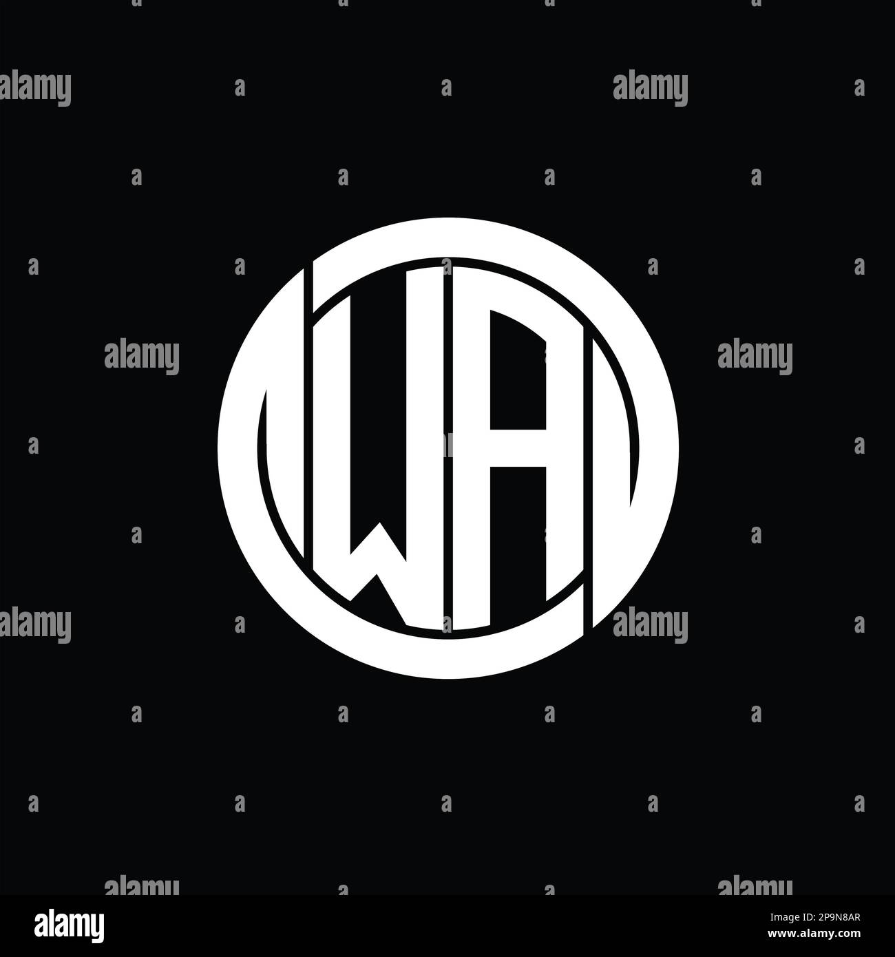 WA Logo monogram shield inside circle isolated shape vector images ...