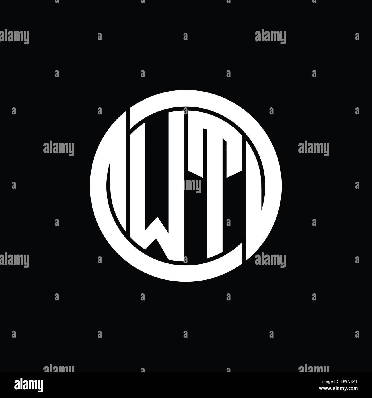 WT Logo monogram shield inside circle isolated shape vector images ...