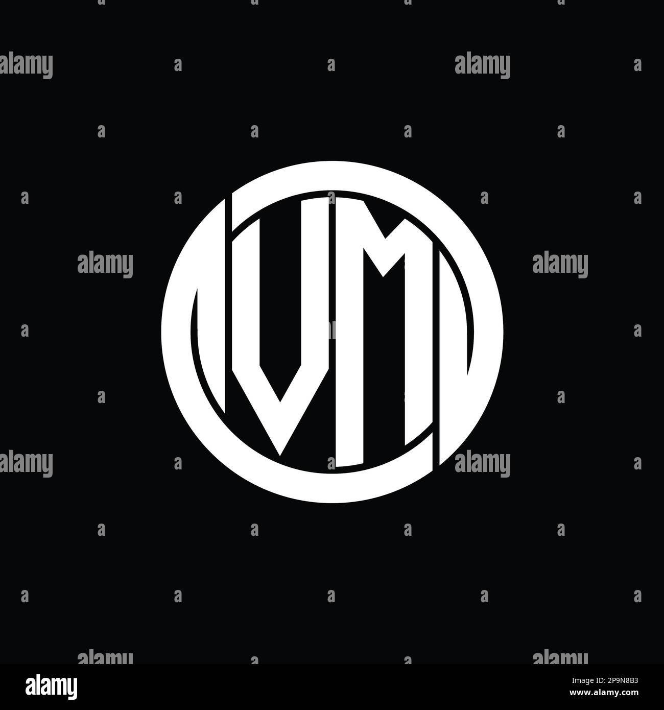 VM Logo monogram shield inside circle isolated shape vector images ...