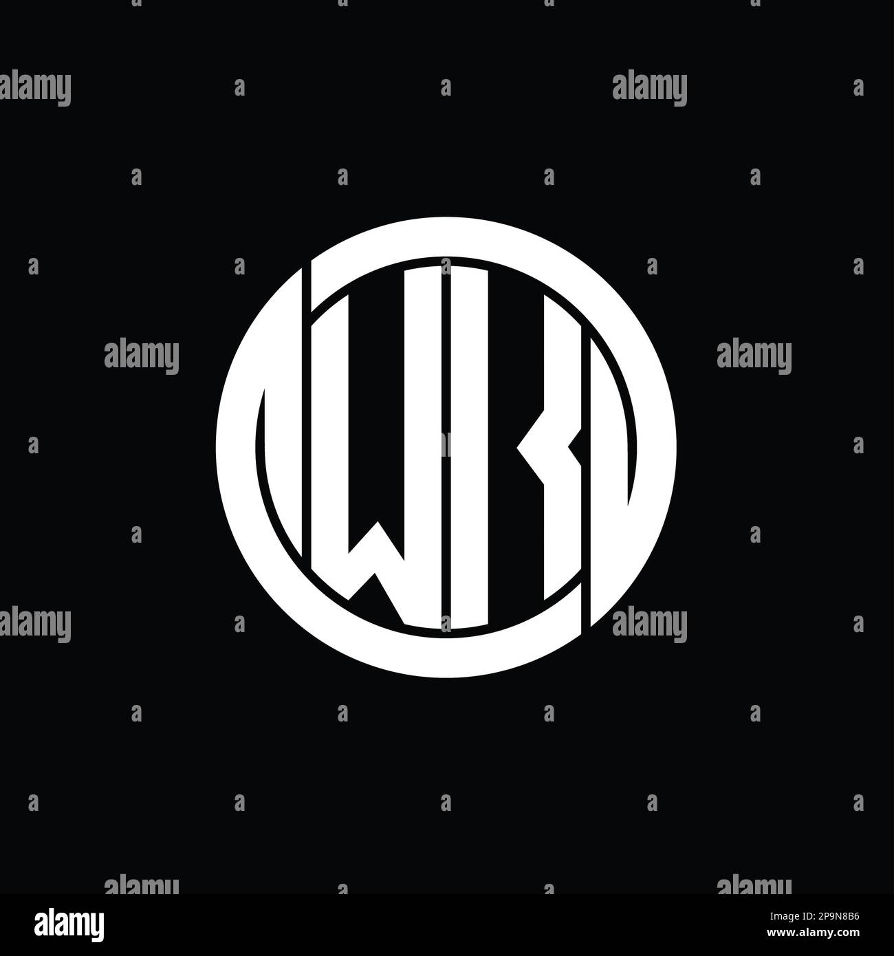 WK Logo monogram shield inside circle isolated shape vector images ...