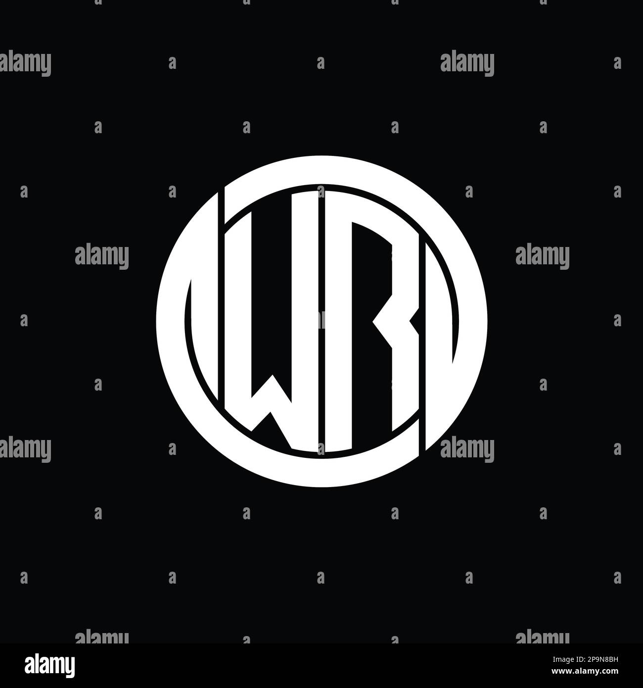 WR Logo monogram shield inside circle isolated shape vector images ...