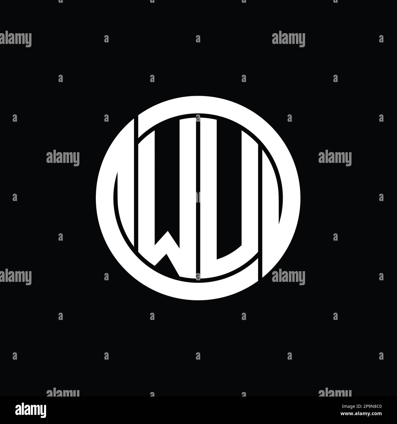 WU Logo monogram shield inside circle isolated shape vector images ...