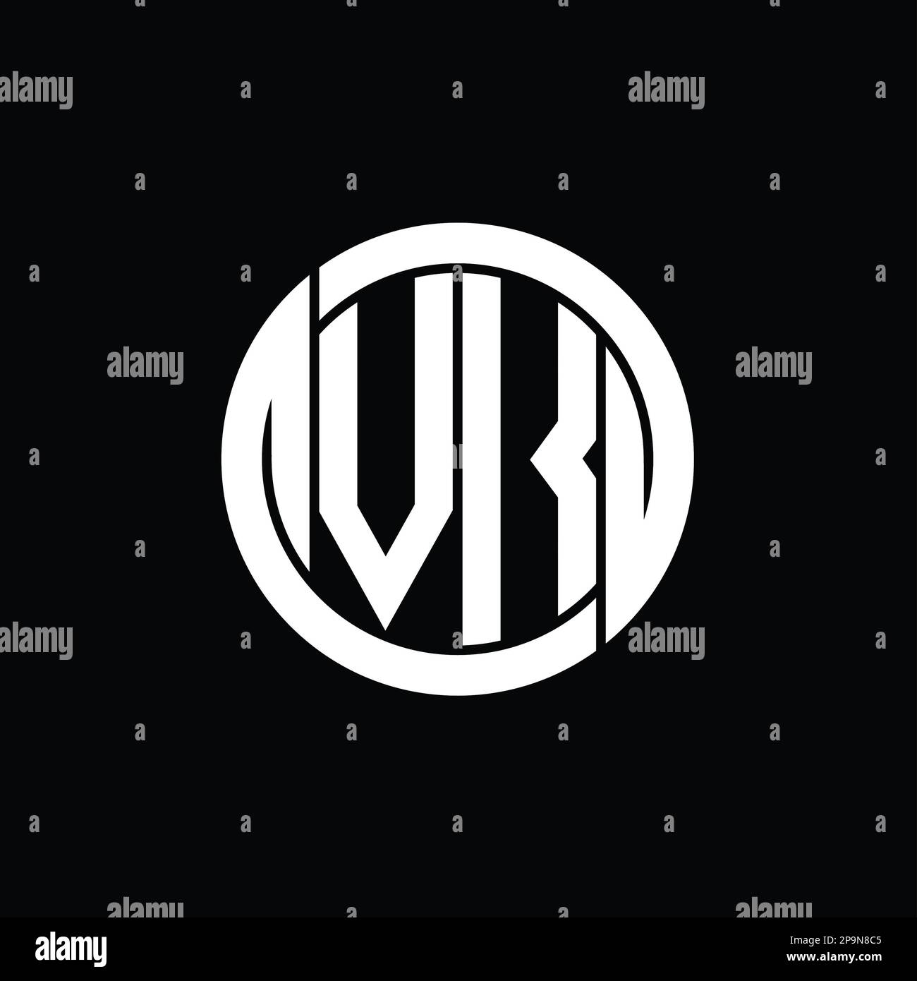 VK Logo monogram shield inside circle isolated shape vector images ...