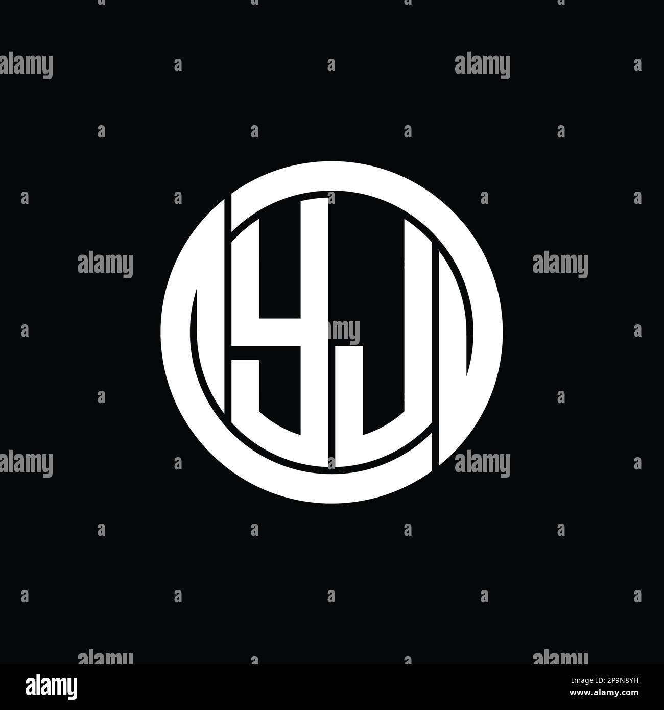 YJ Logo monogram shield inside circle isolated shape vector images ...