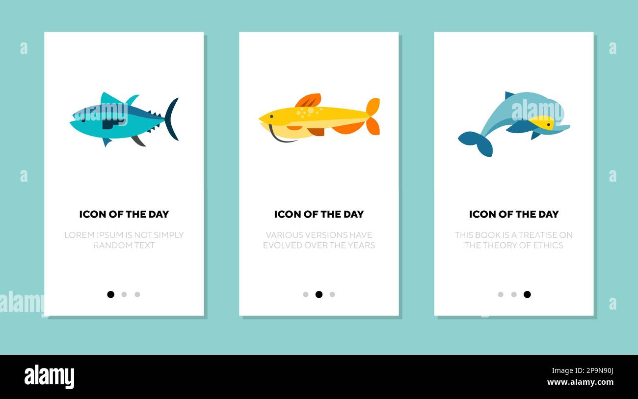 Water creatures flat vector icon set Stock Vector Image & Art - Alamy