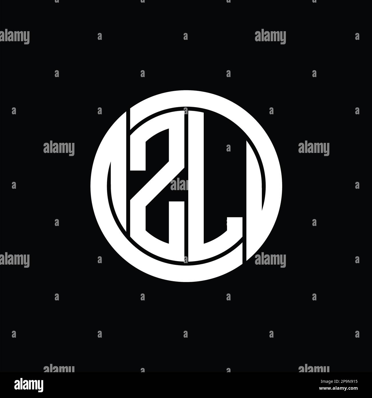 ZL Logo monogram shield inside circle isolated shape vector images design template Stock Photo ...