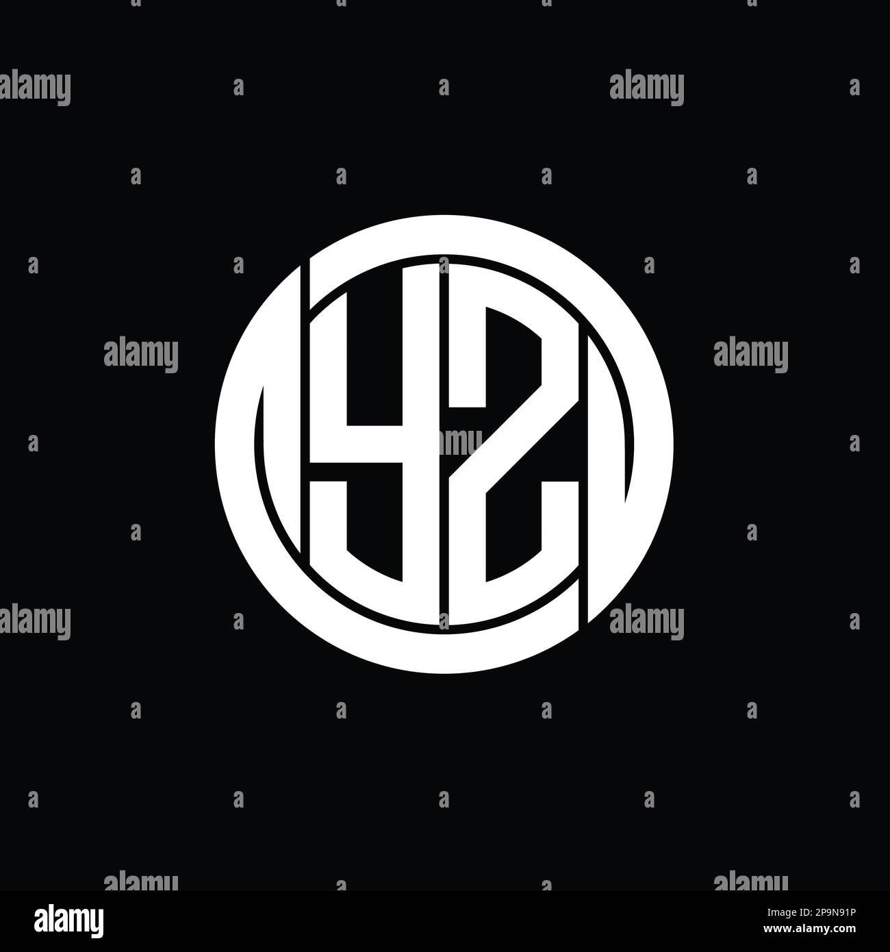 YZ Logo monogram shield inside circle isolated shape vector images design template Stock Photo ...