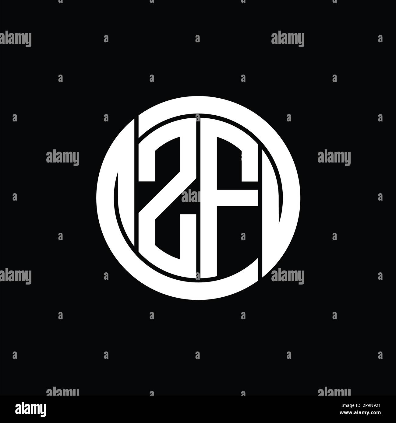 ZF Logo monogram shield inside circle isolated shape vector images ...