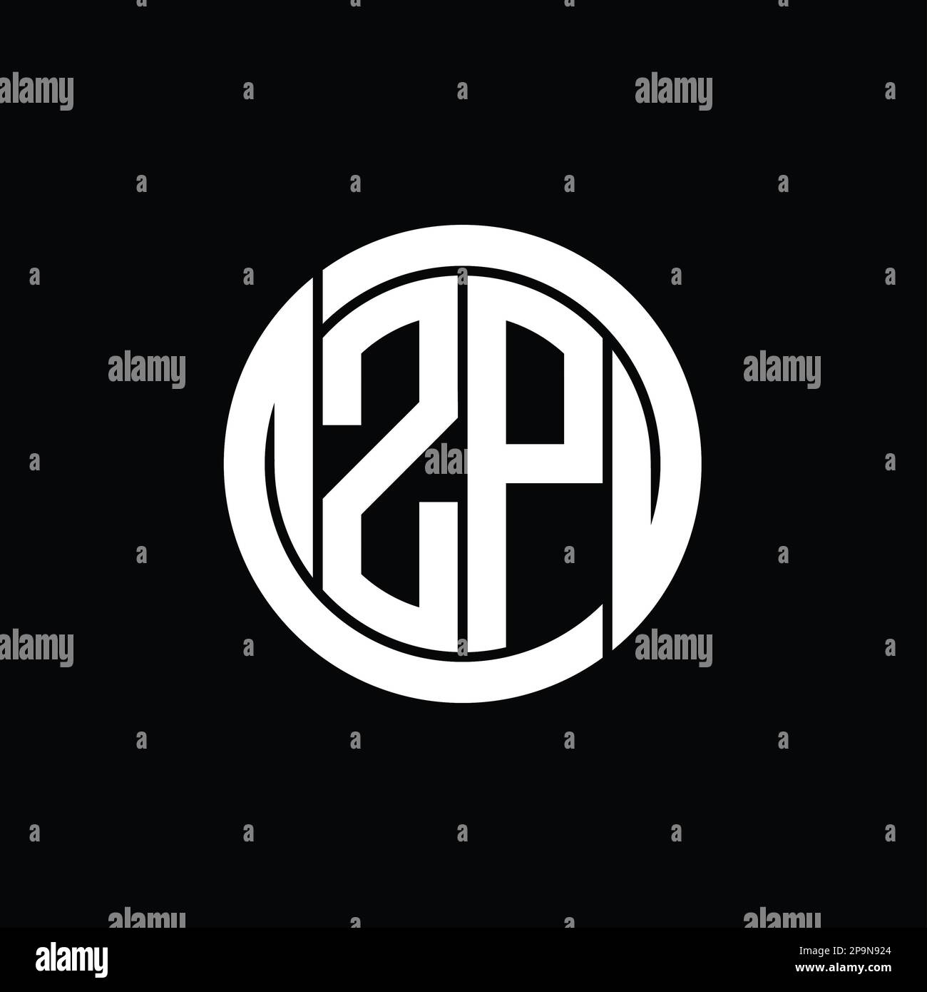 ZP Logo monogram shield inside circle isolated shape vector images ...