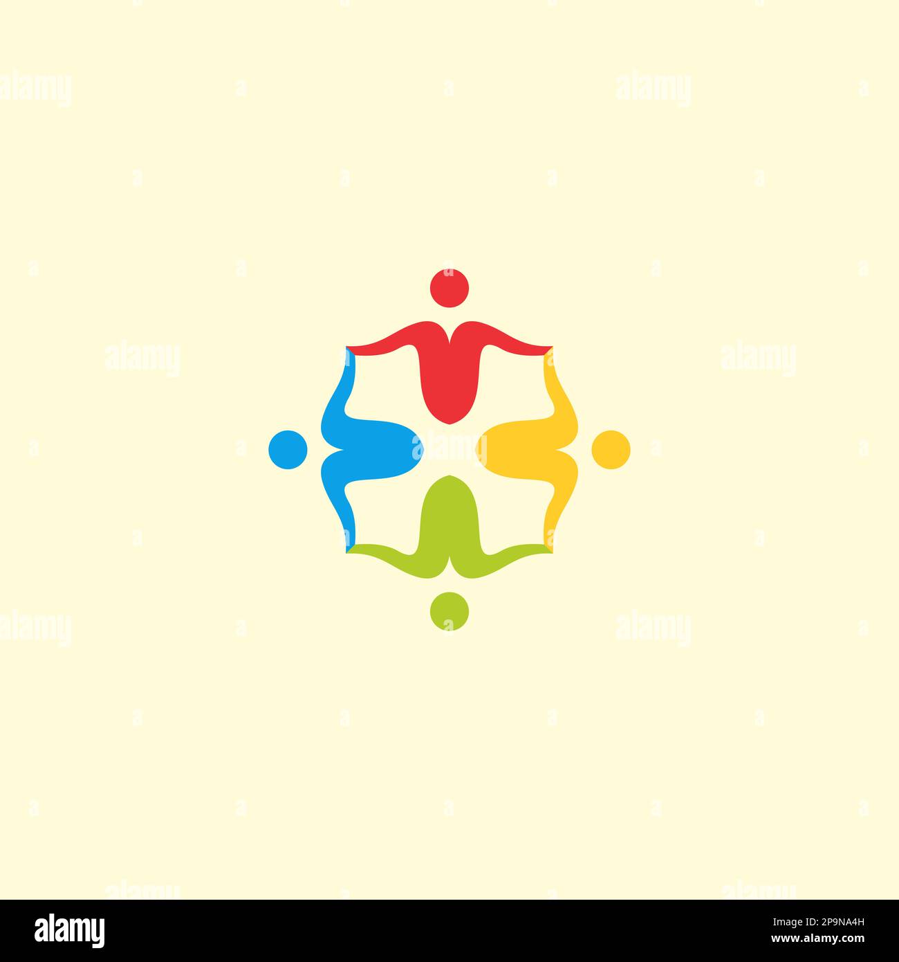 Team Work Logo Vector. Human Logo. People Abstract Icon Stock Photo - Alamy