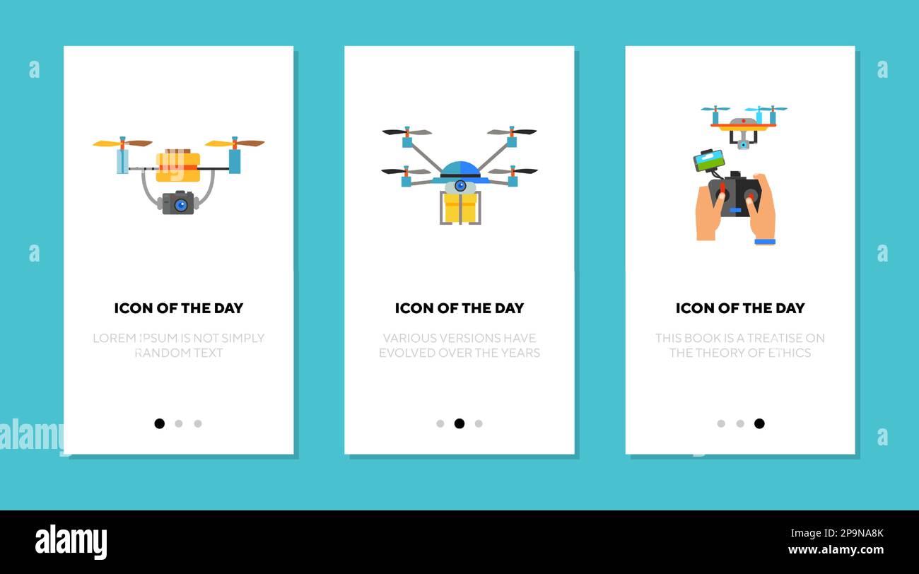 Drone flat icon set Stock Vector Image & Art - Alamy