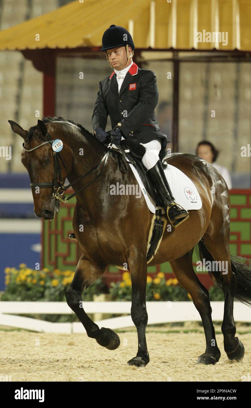 British Lee Pearson rides Gentlemen during the Equestrian Individual ...