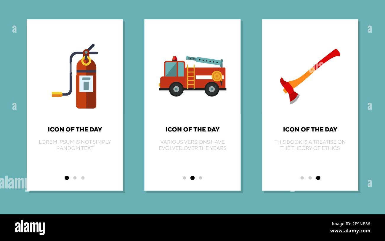 Fire safety flat vector icon set Stock Vector Image & Art - Alamy