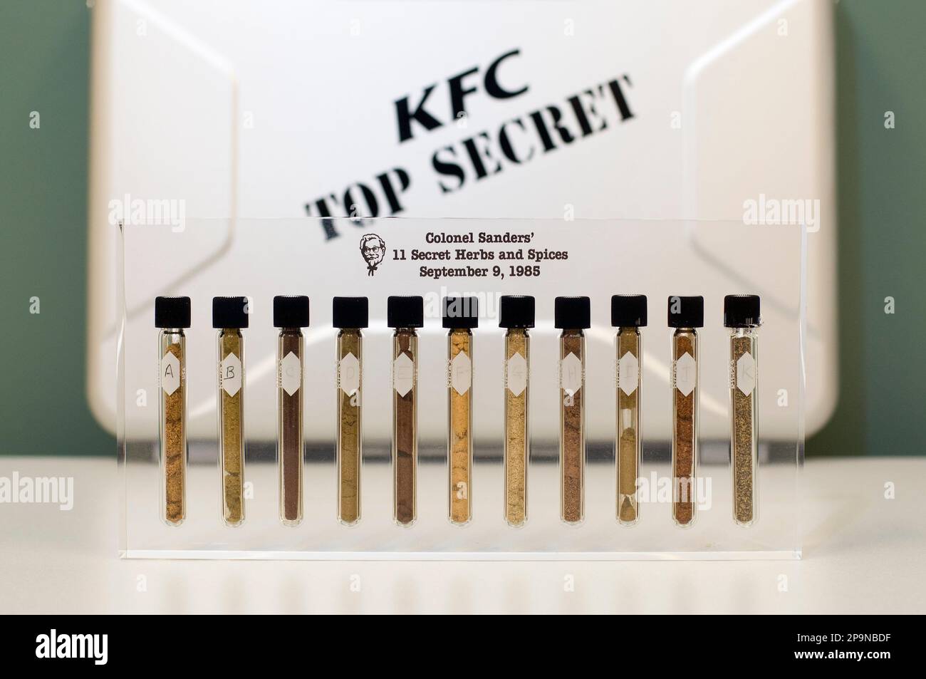 A commemorative representation of the 11 secret herbs and spices ...