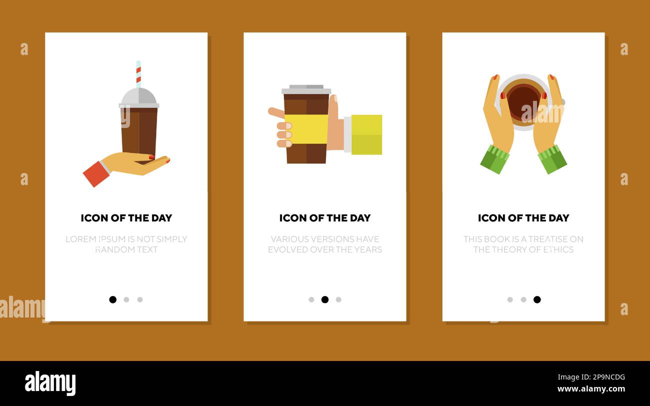 Drinking coffee flat vector icon set Stock Vector Image & Art - Alamy