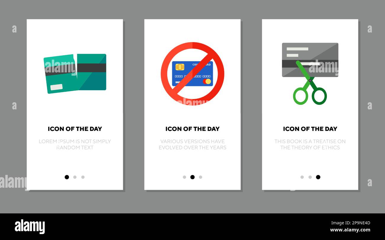 Credit card breaking flat icon set Stock Vector Image & Art - Alamy