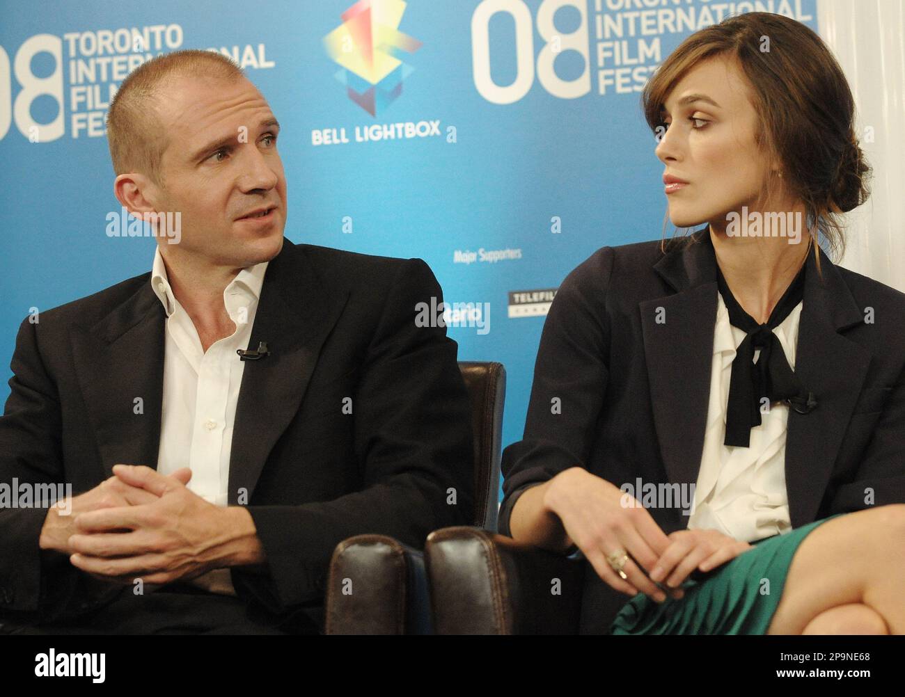 Actors Ralph Fiennes and Keira Knightley participate in a press ...