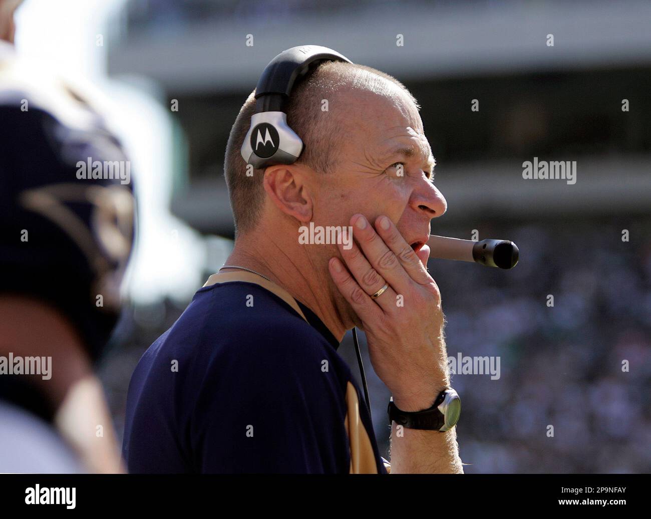 St. Louis Rams head coach Scott Linehan stands on the sidelines during ...