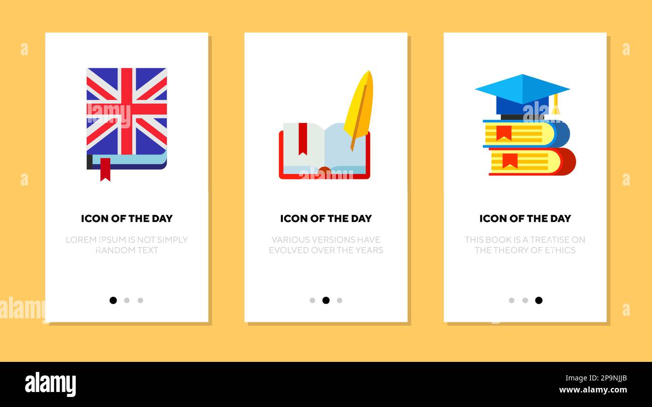 Textbook flat icon set Stock Vector Image & Art - Alamy