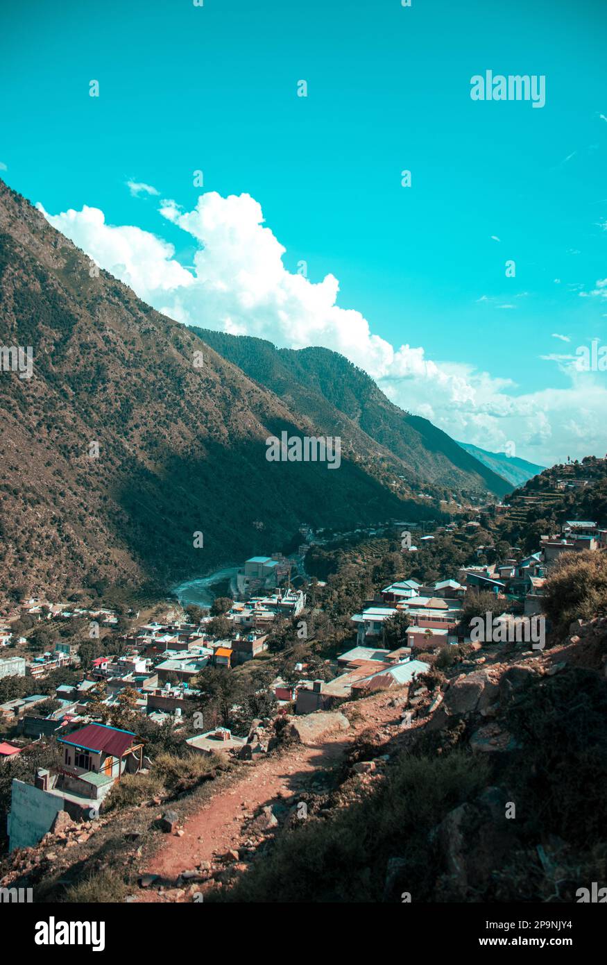 Life among the mountains - a bird's-eye view of homes nestled between ...