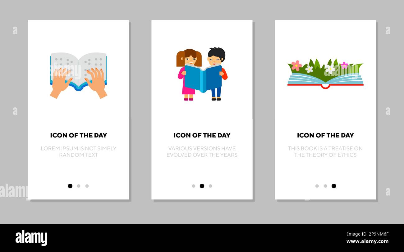 Reading book flat icon set Stock Vector Image & Art - Alamy