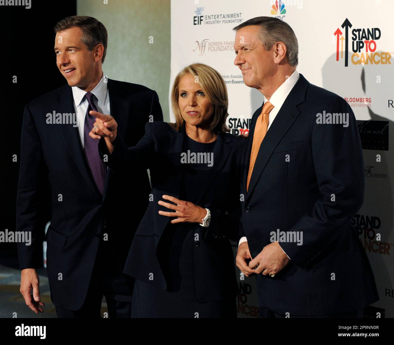 Network news anchors, from left, Brian Williams of NBC, Katie Couric of ...