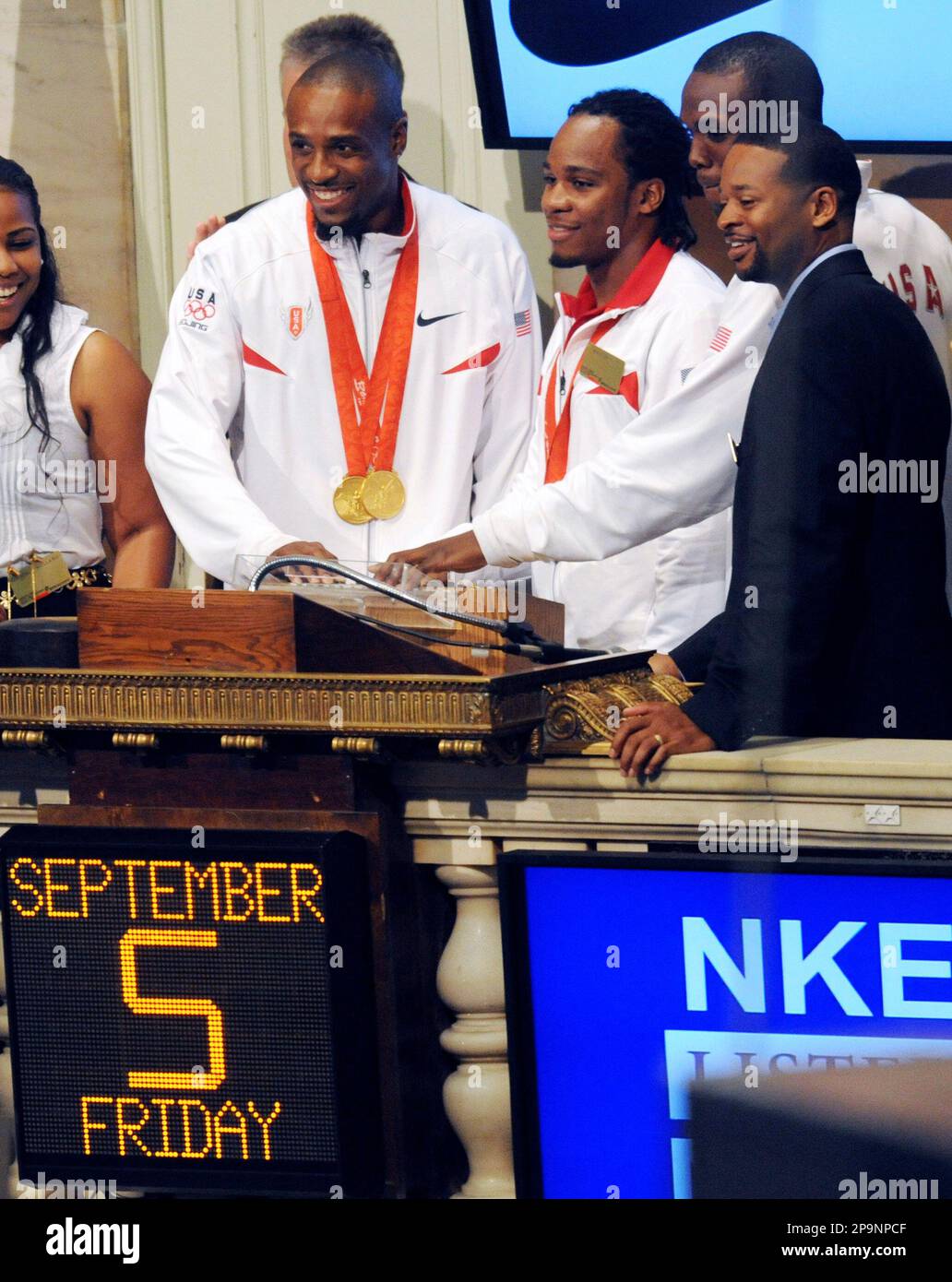 U.S. Olympic track and field medal winners, left to right, Angelo ...