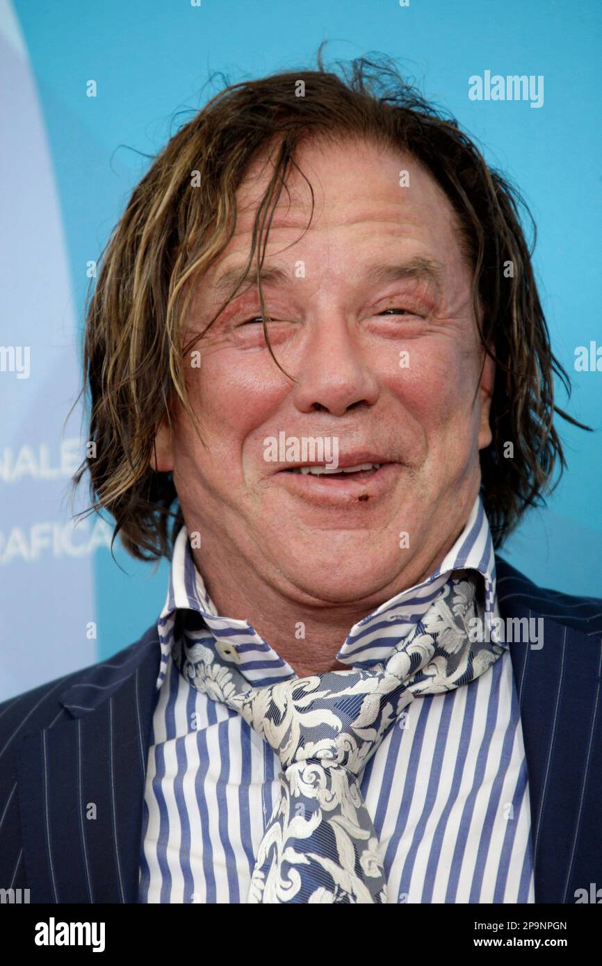 Actor Mickey Rourke poses for the photo call of the movie 'The Wrestler ...