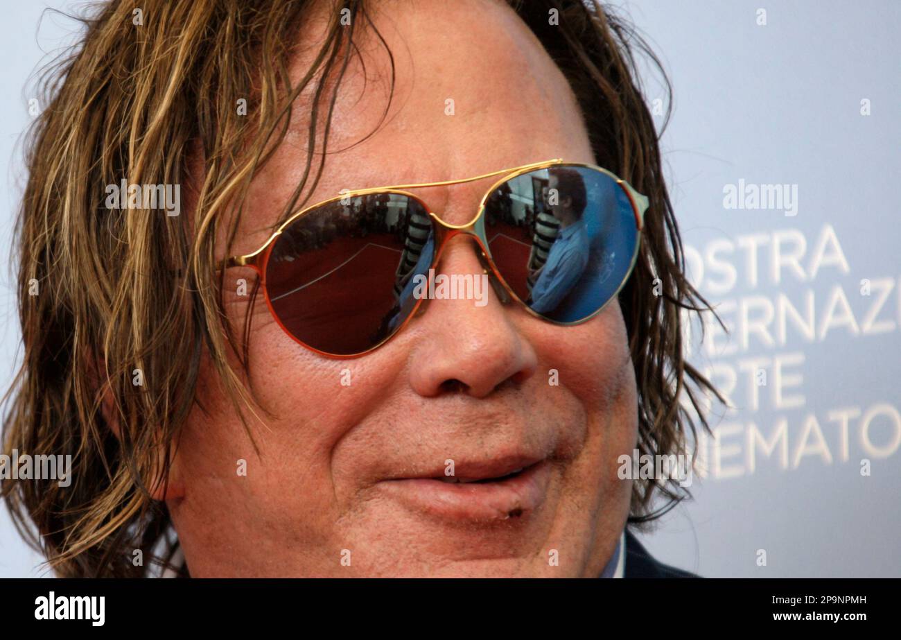 Actor Mickey Rourke poses for the photo call of the movie 'The Wrestler ...
