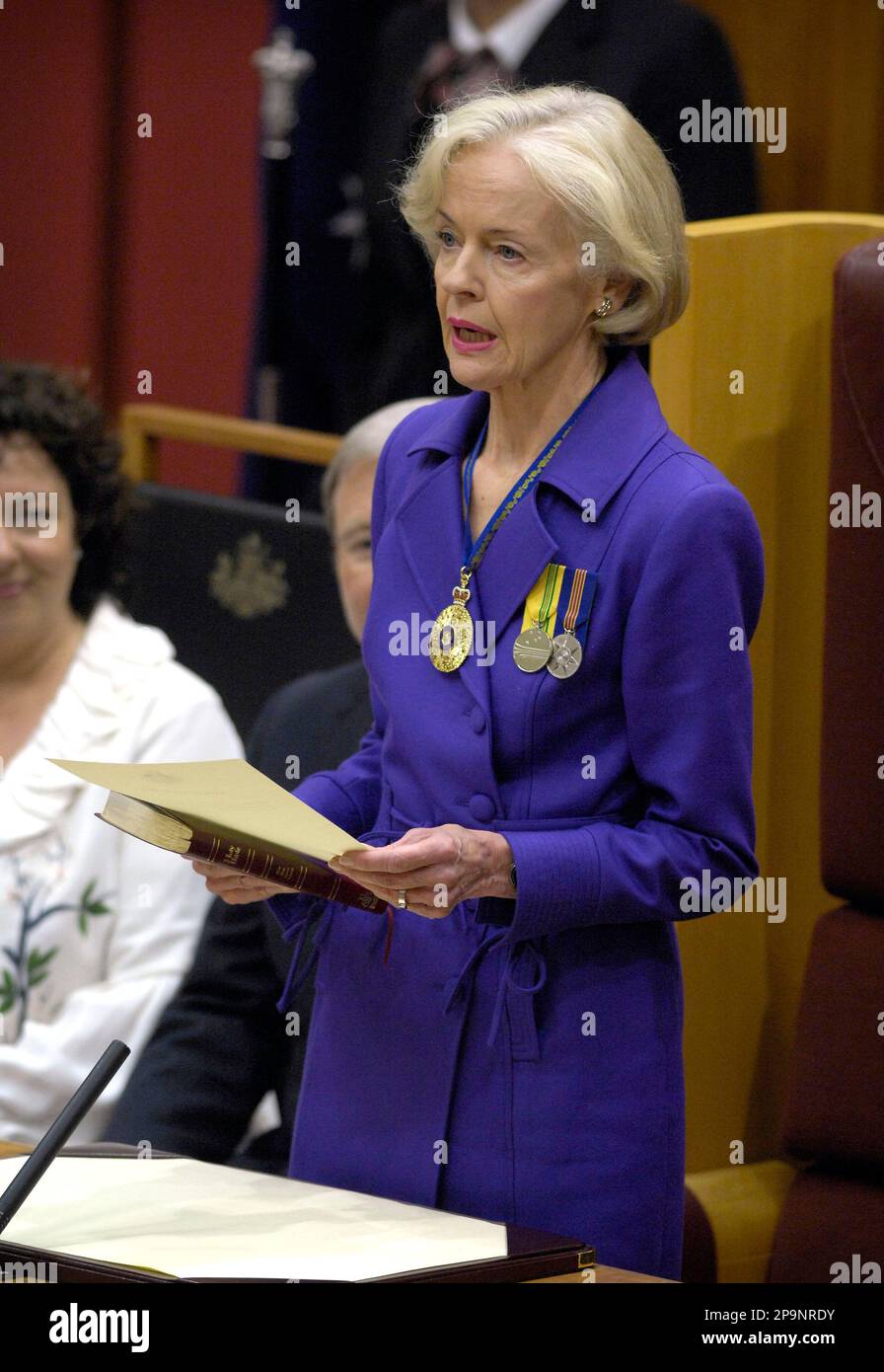 Former women's rights activist Quentin Bryce takes the oath in the ...