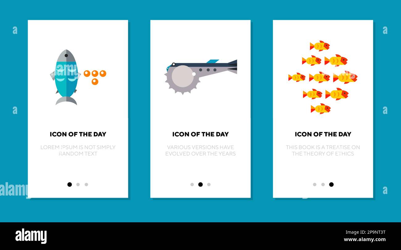 Fish flat icon set Stock Vector Image & Art - Alamy