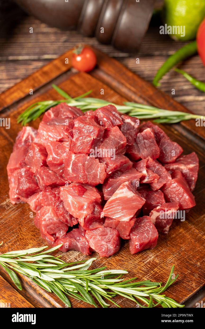 Lean diced casserole steak hi-res stock photography and images - Alamy