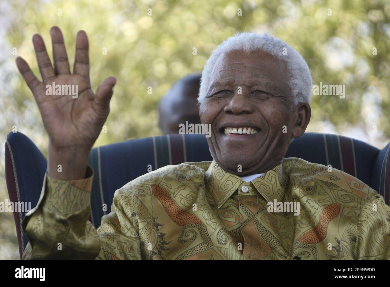 Former South African President Nelson Mandela attend a tree-planting ...
