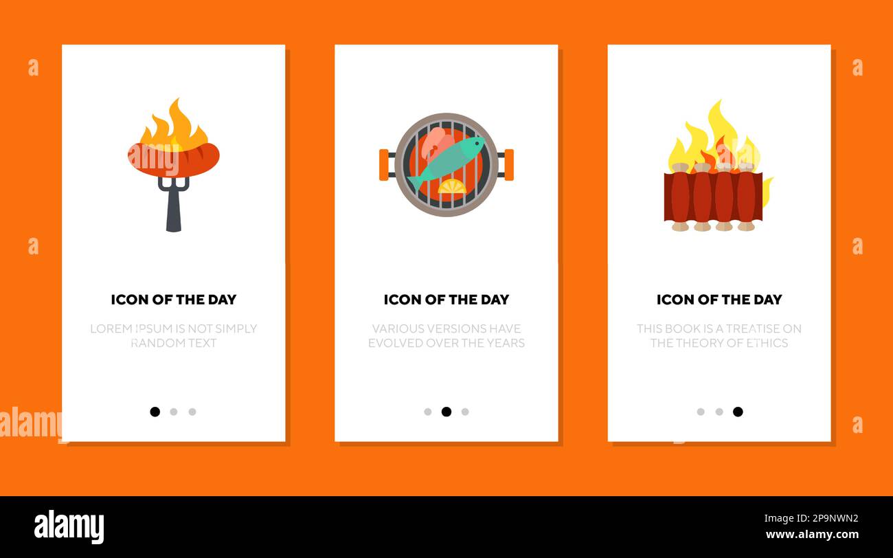 Grilled meat flat vector icon set Stock Vector Image & Art - Alamy