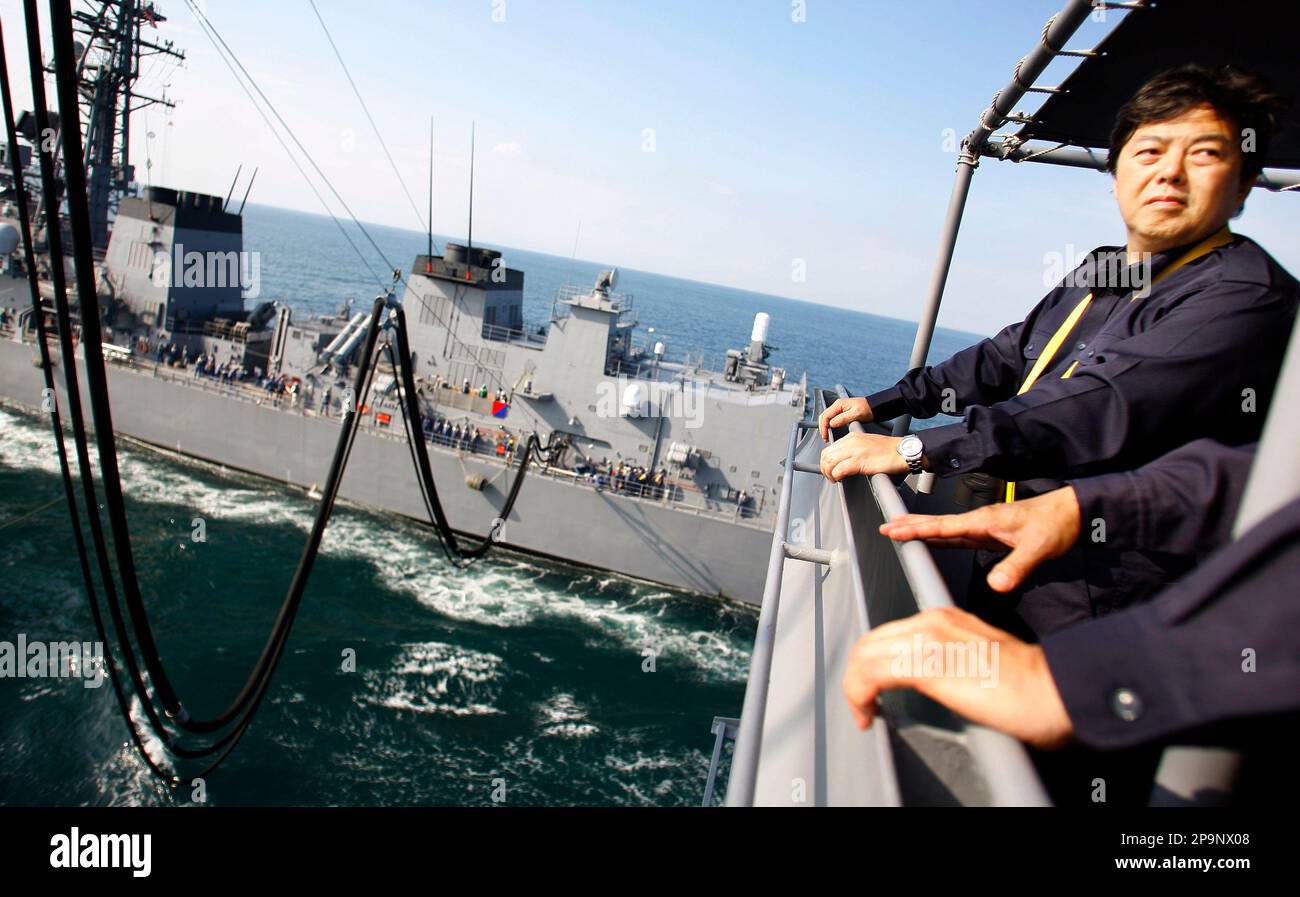 Japan's Defense Minister Yoshimasa Hayashi onboard the Maritime Self ...