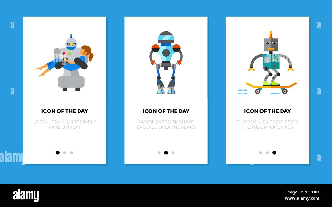 Robot characters flat icon set Stock Vector Image & Art - Alamy
