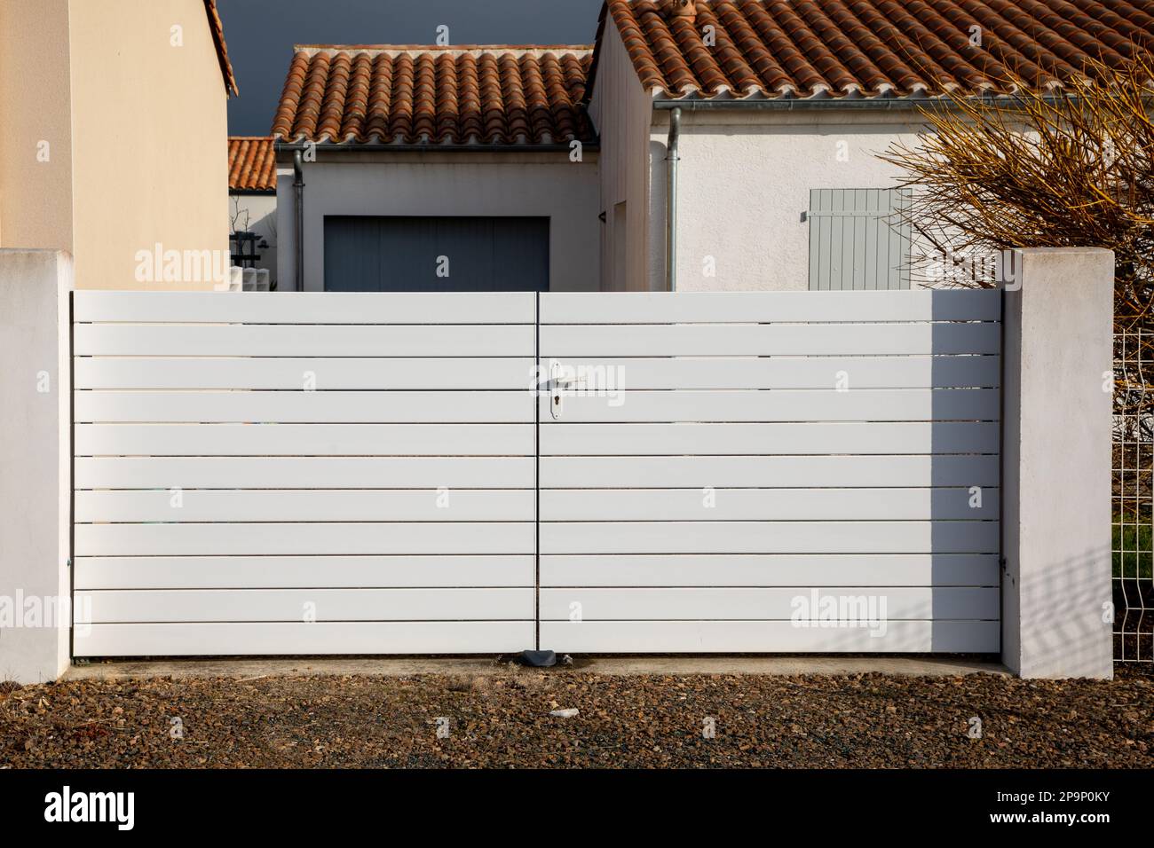 white pvc classic home apartment door plastic gate slats portal garden ...