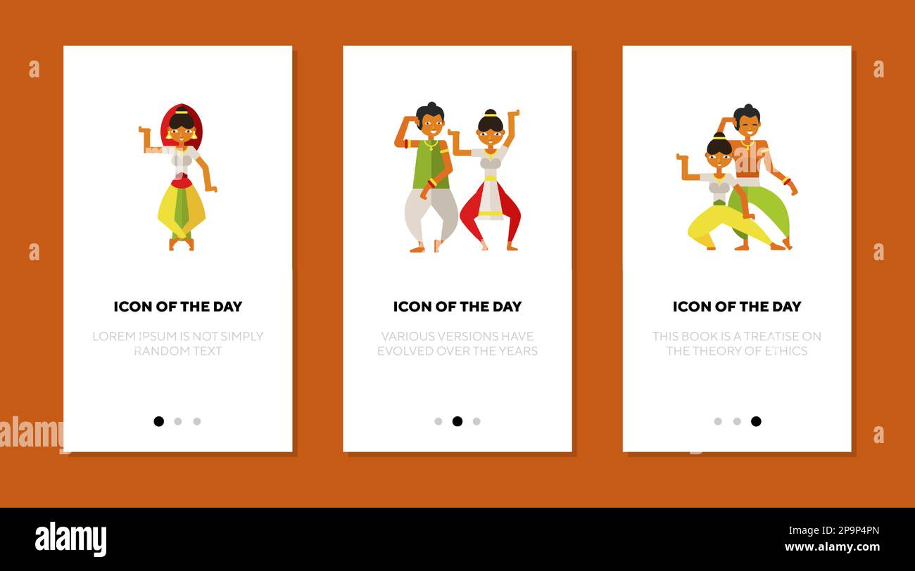 Indian dancers flat vector icon set Stock Vector Image & Art - Alamy