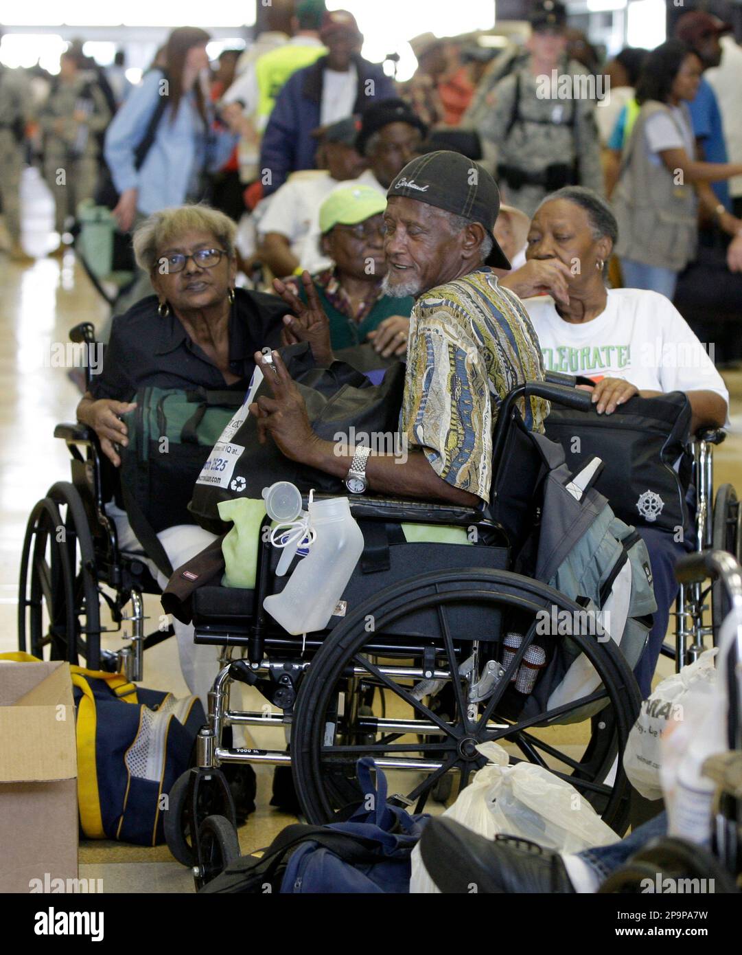 Charles Williams, center, and other wheelchair-bound residents of Guste ...