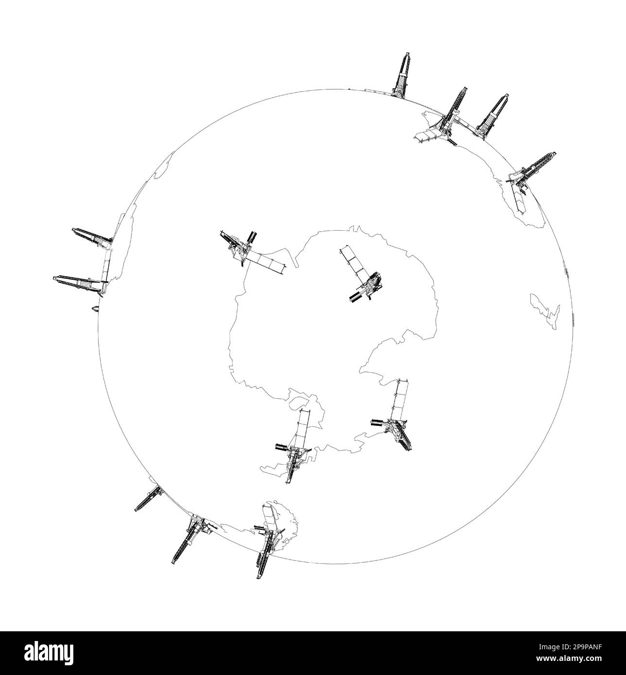 Oil rigs on Earth Stock Photo - Alamy