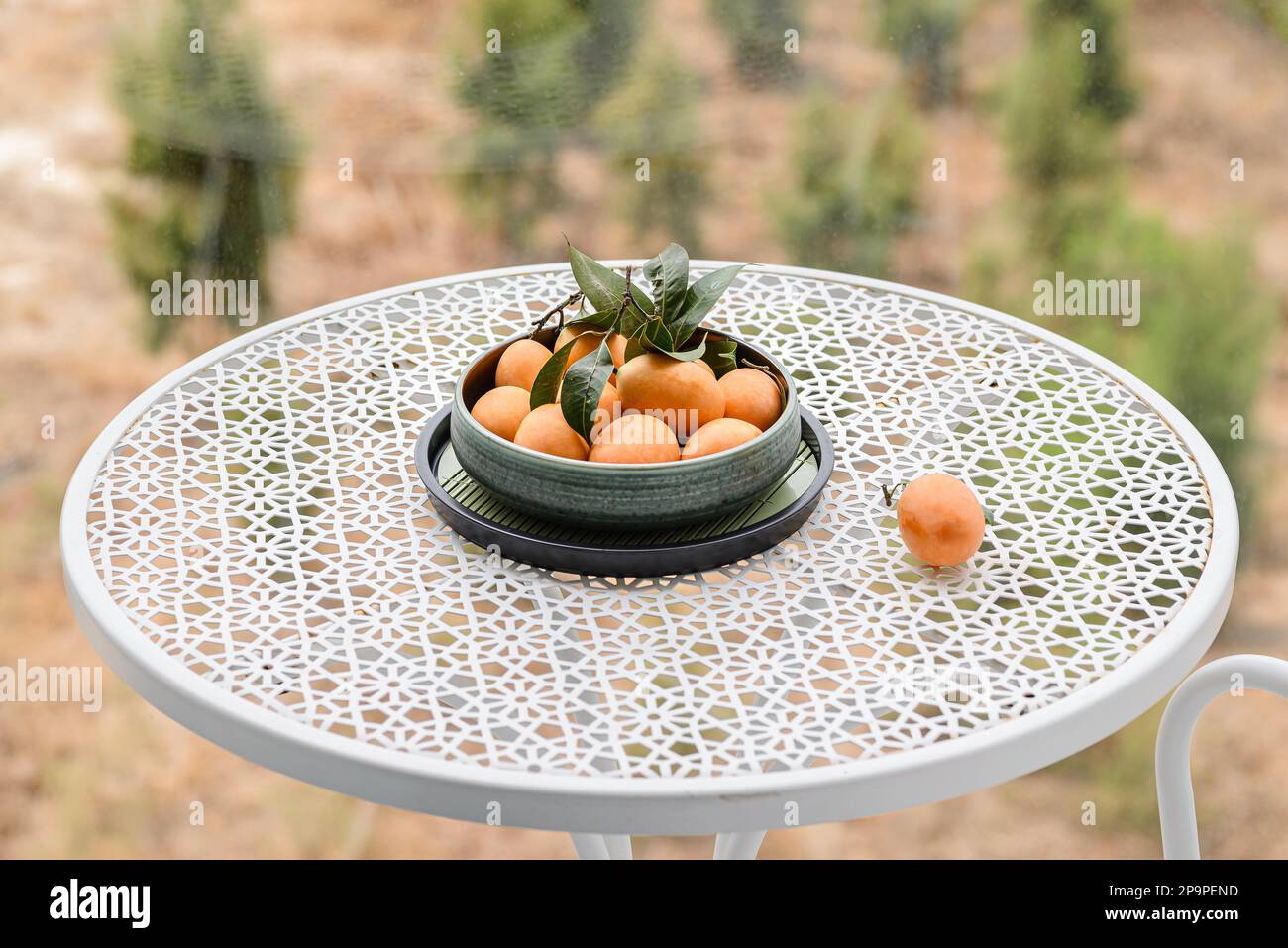 mango plum on the table on the balcony . High quality photo Stock Photo ...