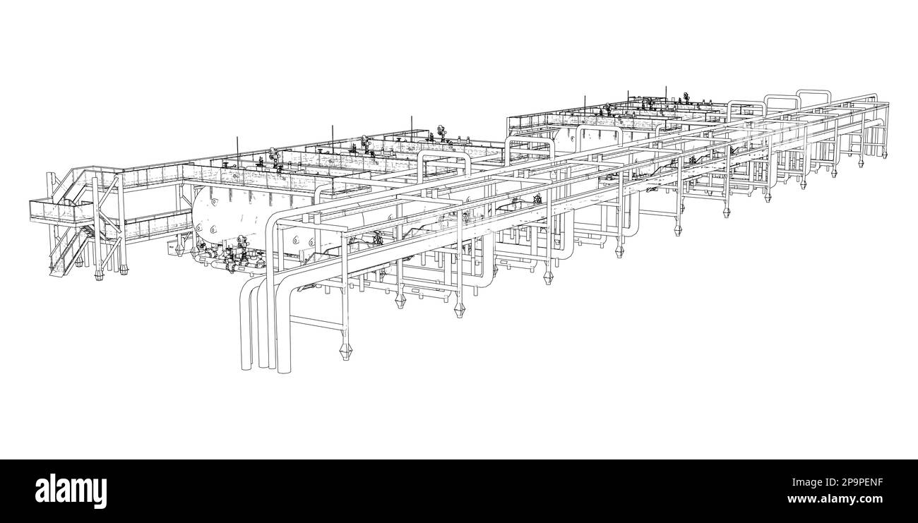 Sketch of industrial equipment Stock Photo - Alamy