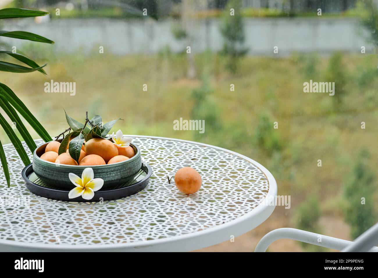 mango plum on the table on the balcony . High quality photo Stock Photo ...