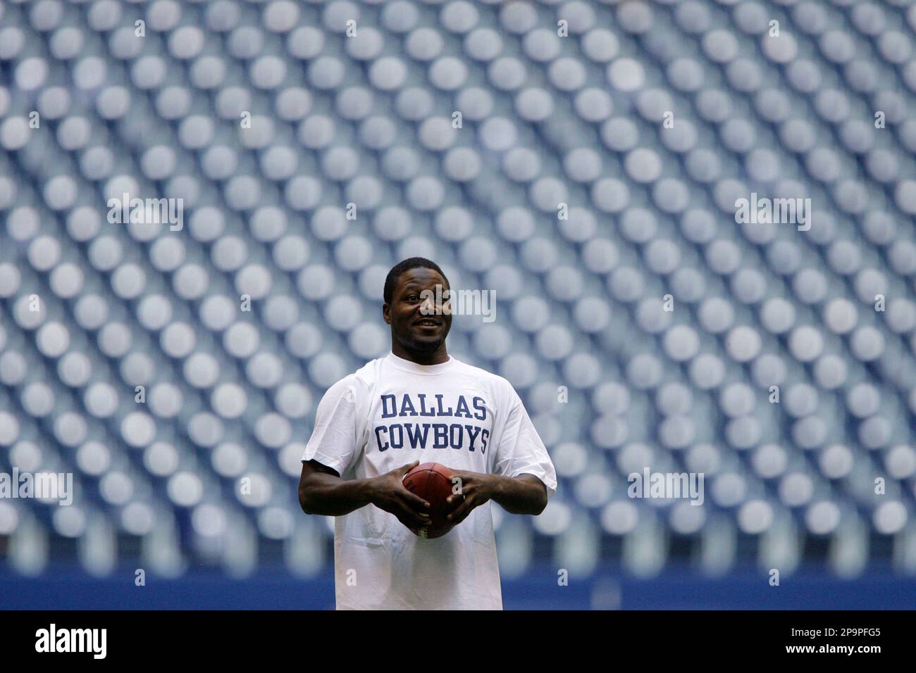 Dallas Cowboys cornerback Adam"Pacman" Jones smiles while warming up ...
