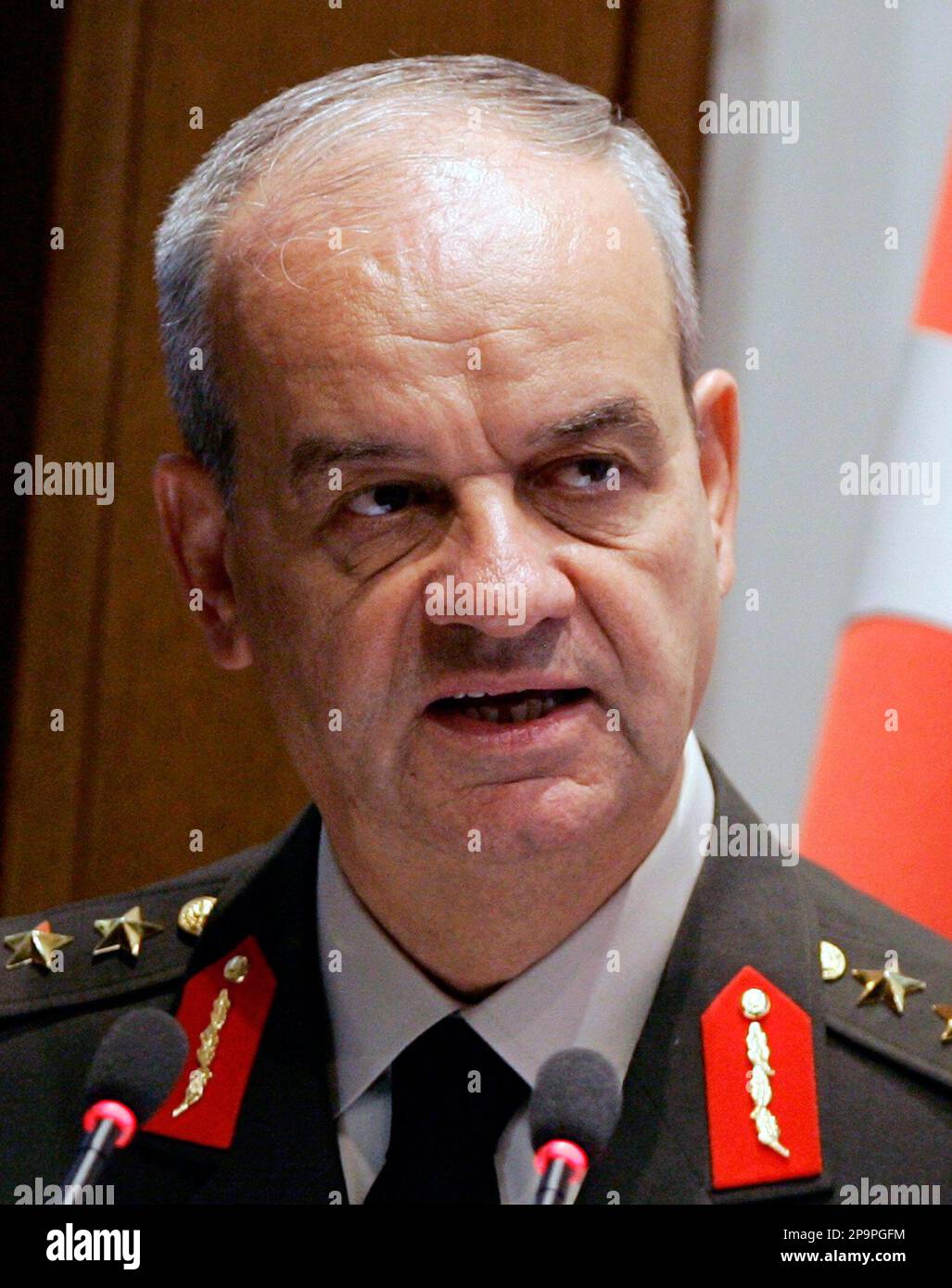 Turkey's new Chief of Staff Gen. Ilker Basbug speaks during a handover ...