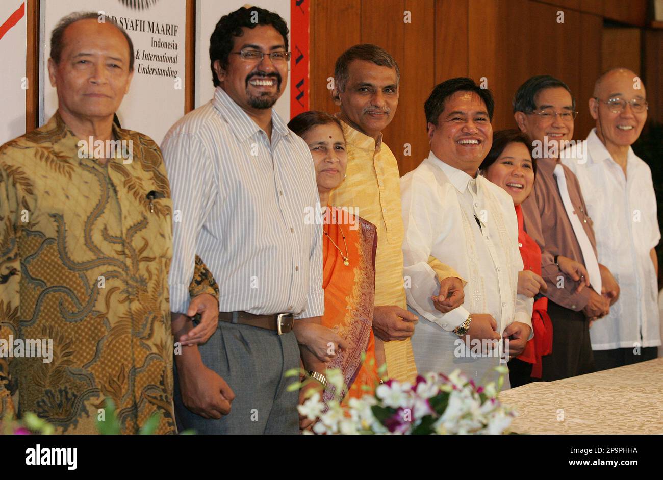 2008 Ramon Magsaysay Awardees, from left, Indonesia's Ahmad Syafi ...