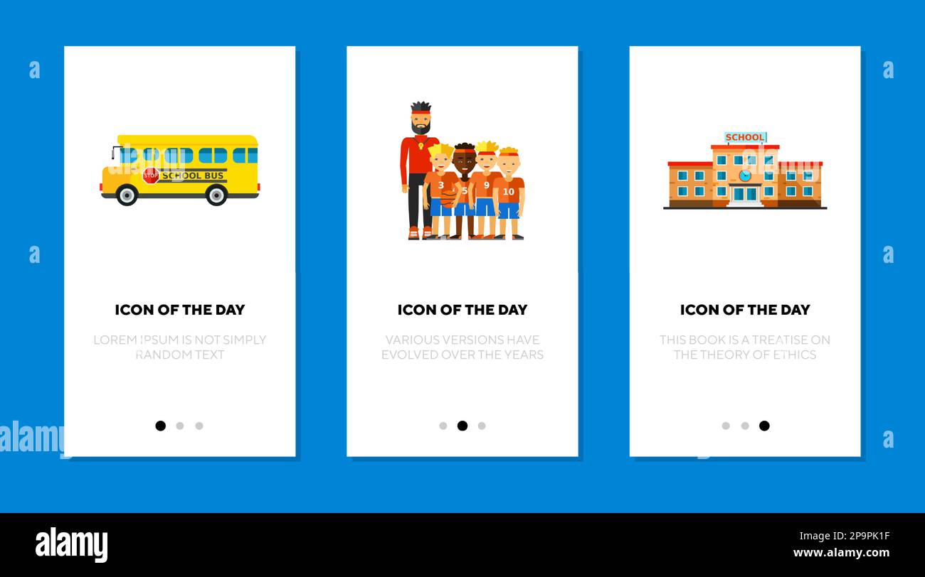 Attending school flat vector icon set Stock Vector Image & Art - Alamy