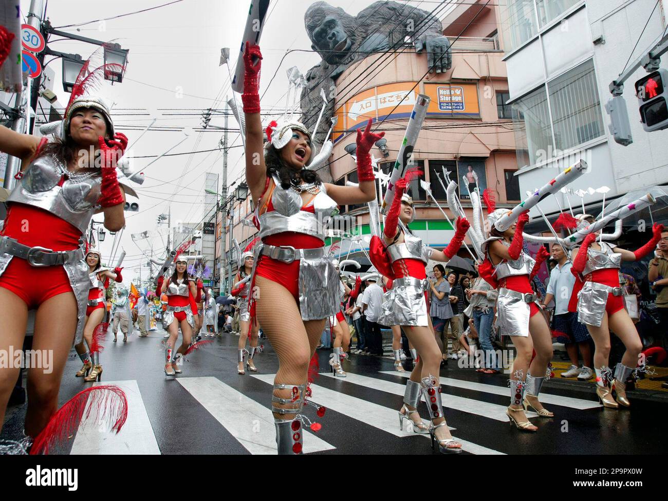 Japanese Samba dancers perform during 24th Sancha Festival in downtown ...