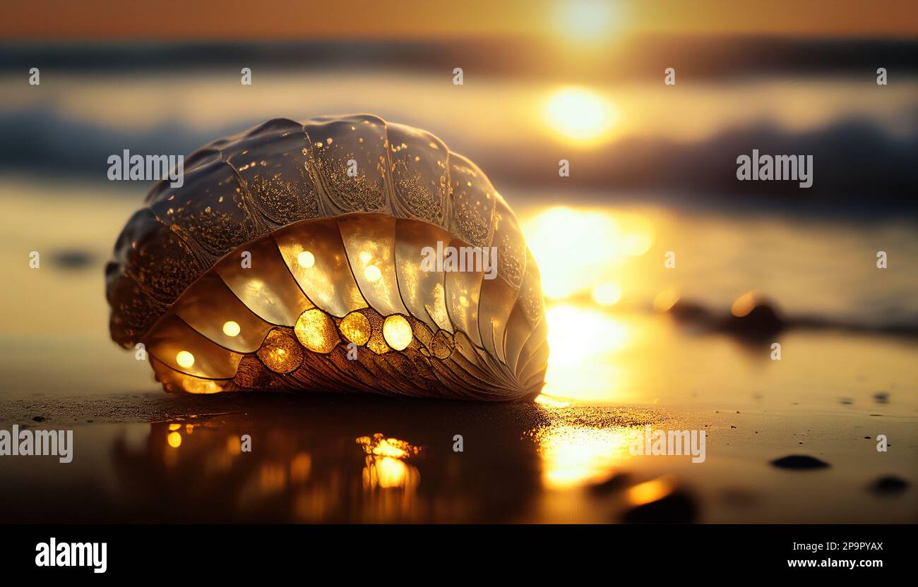 Sun Kissed Beach Shell A Glimmering Treasure Stock Photo - Alamy